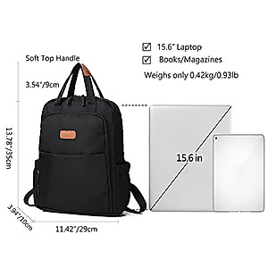 SEINPURE Nylon Backpack for Women Medium Waterproof Rucksack Lightweight Causal Daypack Travel Shoulder Handbags Anti-theft (Black)