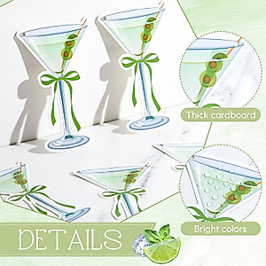 Dispowreath 4 Pcs Martini Party Banner Bar Themed Bachelorette Party Decoration Hanging Sign for Martini Birthday a Tini Bit Older Party Decorations (Olives)
