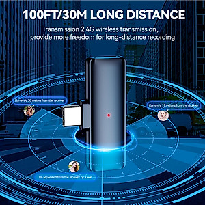 OFFBAIKU 2 Pack Wireless Lavalier Microphone for iPhone iPad Android Video Recording Mini Microphone Clip on Lav Mic with Noise Cancelling & Charging Case for Interview,Vlog,YouTube,Tiktok.