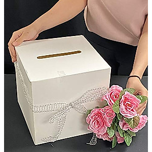 Adorox White Wishing Well Wedding Money Box Memory Cards Reception Centerpiece Box (1 Pc Box)
