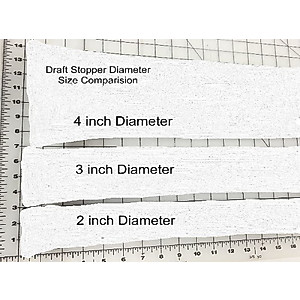 Draft Stopper 3 inch Diameter Length fits a 36" Door Red Pepper Pattern