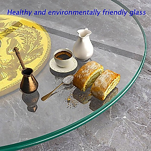 MAGILL 36in Tempered Glass Turntable for Dining Table Centerpiece Rotating Tray，Round Lazy Susan Turntable with Aluminum Alloy Bearing, Easy to Share Food (Color : Clear, Size : 60cm/24in)