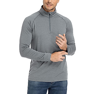 TACVASEN Men's Athletic Shirts UPF 50+ Sun Protection Lightweight Workout T-Shirt, Dark Grey, S