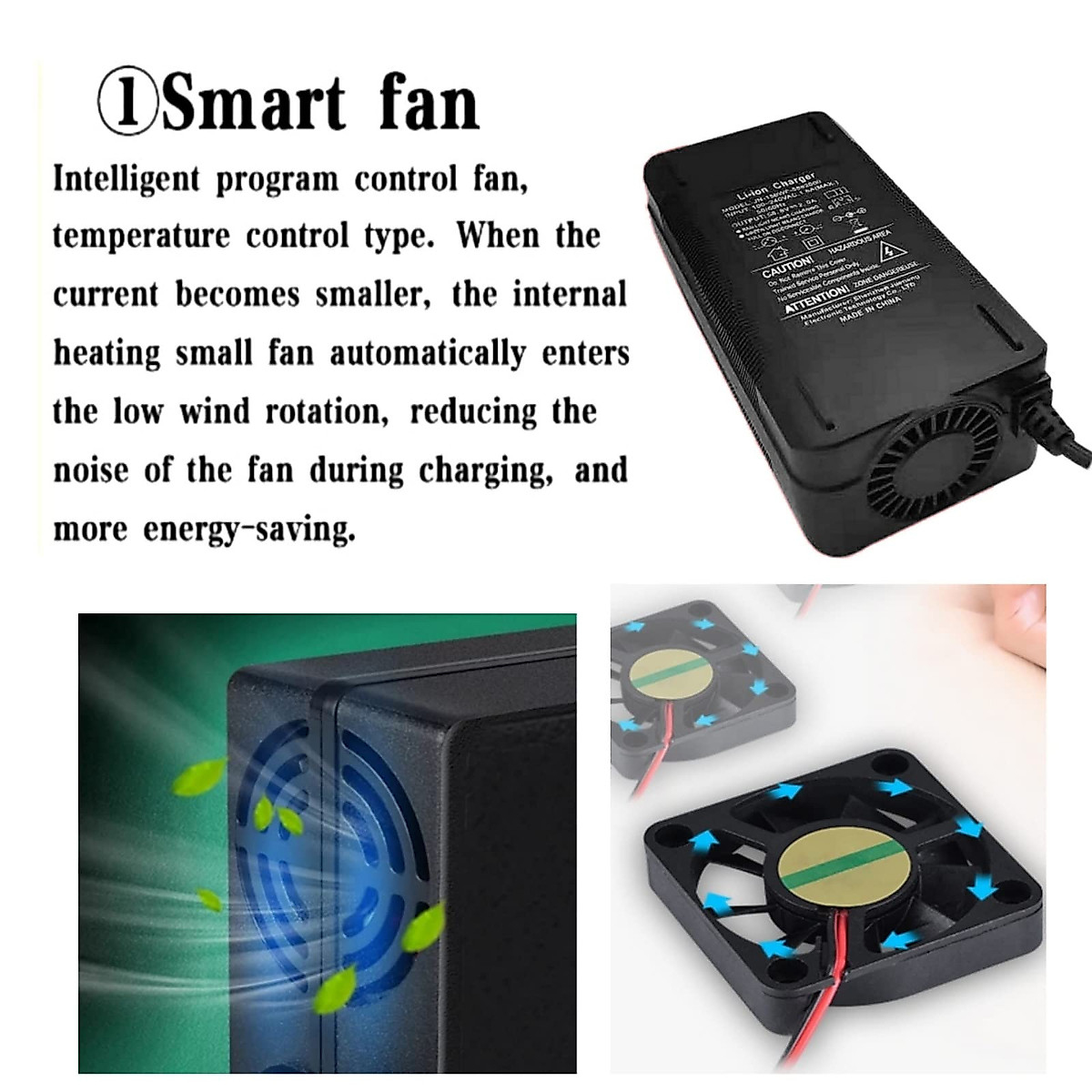 [Verified Fit] 67.2 Volt 3 Amp 3-Pin Battery Charger for 60V(16S) Lithium, for CityCoco 1000W Fat Tire, MotoTec Fatboy and More