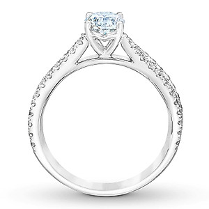 1.37 Carat Round Cut Moissanite Engagement Rings for Women Platinum Plated Silver Moissanite Rings -6