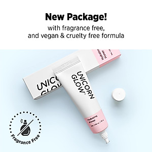 UNICORN GLOW Hydrating Primer - Makeup Grip Gel Primer Hydrating face primer, Pore blurring smoothing Long lasting make up Vegan Cruelty-Free [2023 Updated Package is White]