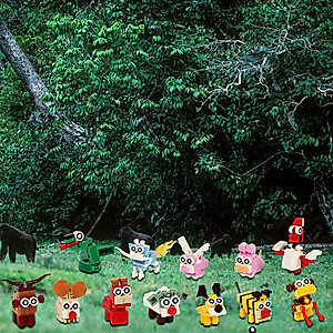 IAMGlobal 12 Mini Animal Building Blocks Toy Set, Animals Figures Stem Toys, Party Supplies Gifts Party Favor for Kids, Goodie Bags, Birthday, Carnival Prizes