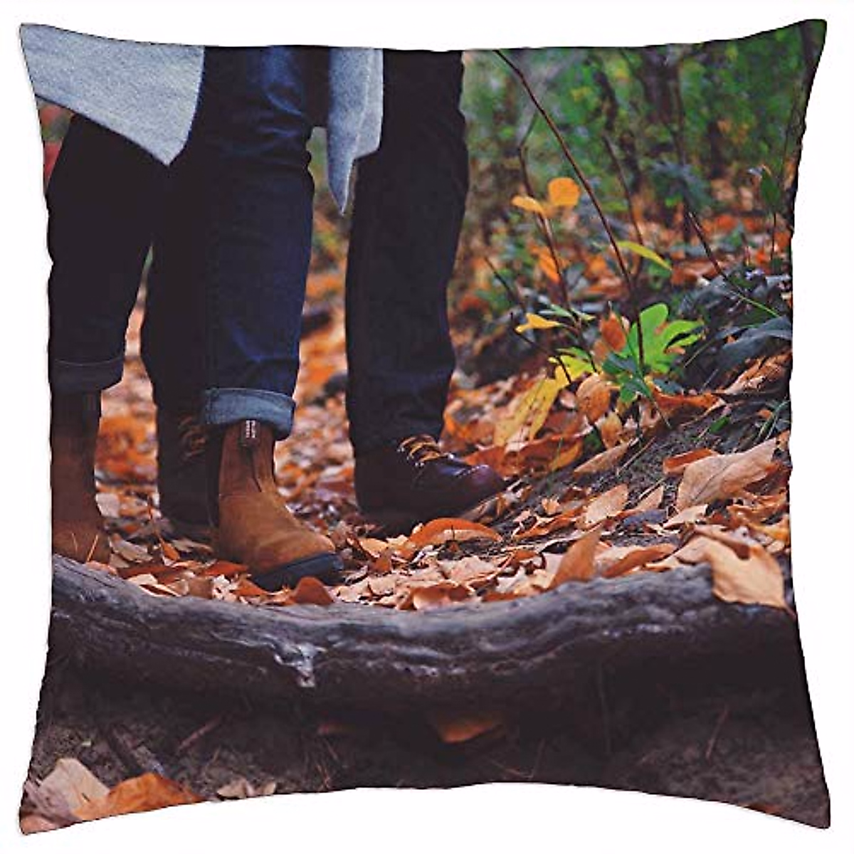 LESGAULEST Throw Pillow Cover (16x16 inch) - Trek Travel Adventure Mountaineer Mountain Leaves