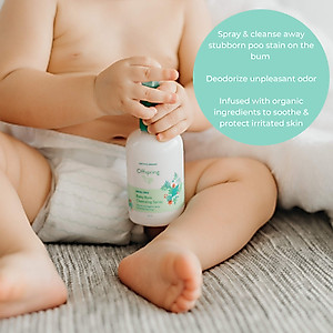 Offspring Baby Bum Spray - Rinse Free, Organic and All-Natural Hygiene Wash with Aloe and Lavender for Gentle Cleaning of Diaper Area Rinse-Free Baby