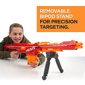 Nerf Centurion Mega Toy Blaster with Folding Bipod, 6-Dart Clip, 6 Official Nerf Mega Darts, and Bolt Action for Kids, Teens, and Adults (Amazon Exclusive)