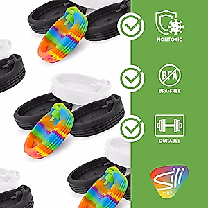 Silipint Silicone Travel-Cup Lids Kids’ Cups and Wine Cups, Unbreakable, Non-Plastic, Reusable Silicone Drinking-Cup Covers, Set of 4