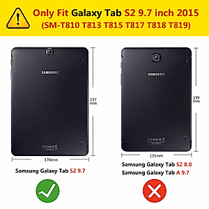 Case for Samsung Galaxy Tab S2 9.7 inch 2015 (SM-T810 T813 T815 T817 T818 T819), 360 Degree Rotating Stand Case Smart Protective Cover, Bonus Stylus Pen,Screen Film (Deep Blue)