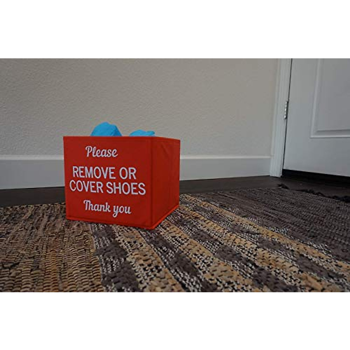 RE GOODS Shoe Cover Box | Disposable Shoe Bootie Holder For Realtor Listings and Open Houses, Please Remove Your Shoes Sign, Real Estate Agent Supplies