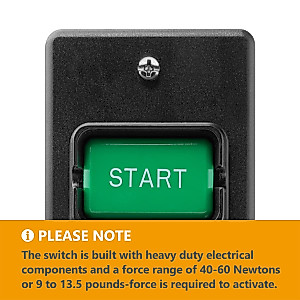 POWERTEC 71652 110/220V Single Phase On/Off Switch with Screws for Gang Box Installation, fits Table Saw, Router Table, Drill Press, Bench Saw, Band Saw