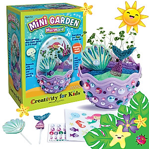 Creativity for Kids Mini Garden Mermaid Terrarium Kit - Crafts and Gifts for Girls Ages 6-8+, Stocking Stuffers