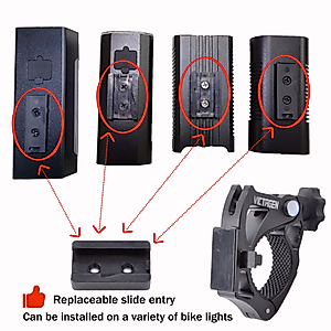 Replacement Bike Mount for Bike Light, Bike Lights Aluminum Mount, Universal Bike Headlight Bracket, Bicycle Light Holder, Easy to Install without Tools, for 22-33 Handlebar (1 PACK)