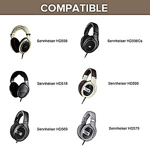 Sqrmekoko HD598 Extension Spring Relief Coiled Audio Cable Replacement for Sennheiser HD598Cs HD599 HD569 HD579 HD558 HD518 Headphones(5~10FT)