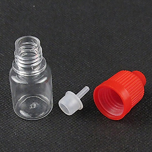 5 ml Empty Plastic Dropper Clear Bottles Squeezable e-Juice E-Liquid Childproof 10PCS Red Cap