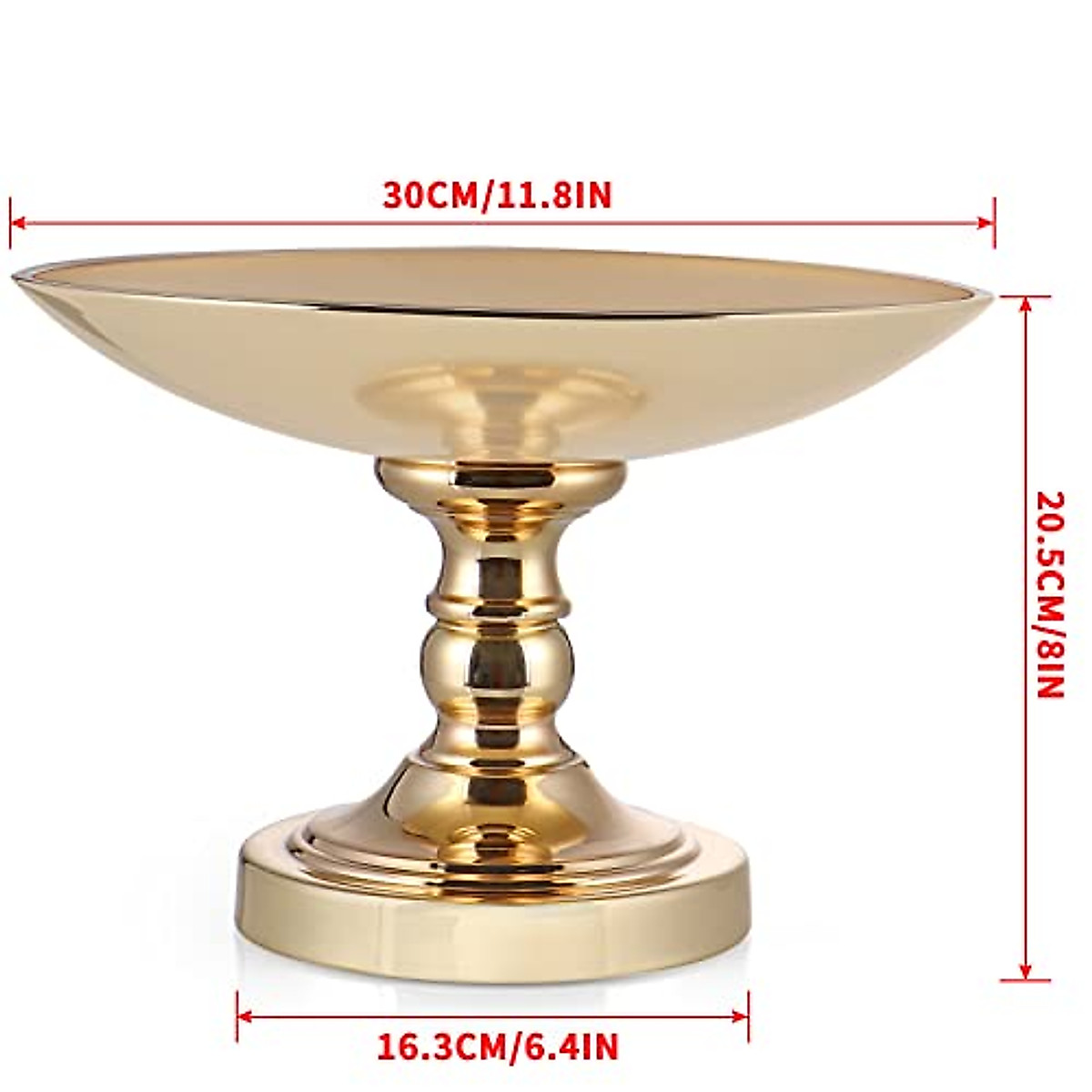 MDLUU Centerpiece Holder Bowl, Decorative Footed Bowl, Pedestal Fruit Tray for Dining Room Table, Coffee Table, Living Room Decor, 11.8''Dia.×8''H (Gold)