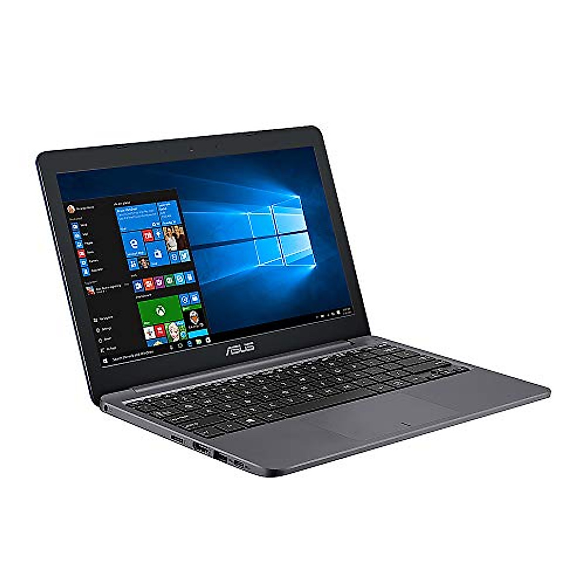 ASUS VivoBook E12 11.6" HD Portable Laptop, Intel Celeron N3350(Up to 2.4GHz), 4GB RAM, 64GB eMMc + 128GB CUE SD Card, 1-Year Microsoft 365l, HDMI, WiFi 5, Webcam, USB-A&C, Up to10 Hours Battery Life