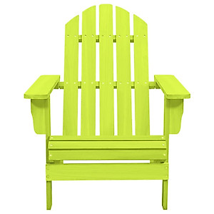 Tidyard Patio Adirondack Chair Solid Fir Wood Green Outdoor Fire Pit Chair Wooden Garden Armchair for Porch Pool Lawn Deck Backyard Balcony Outdoor