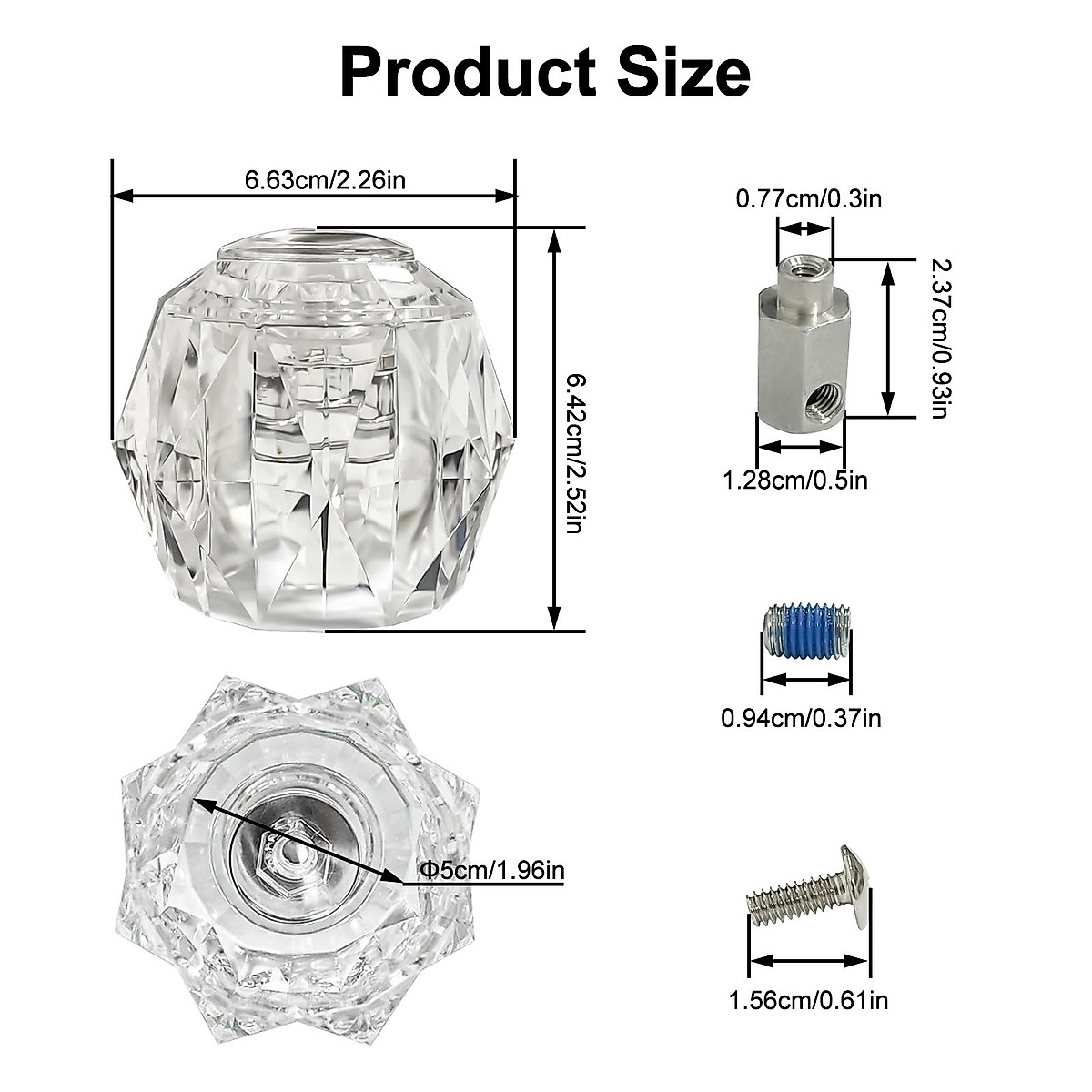 Replacement for RP41661 Shower Faucet Handle Clear Acrylic for Delta Peerless Single Handle Tub Faucets Shower Knob Button Screw Connector