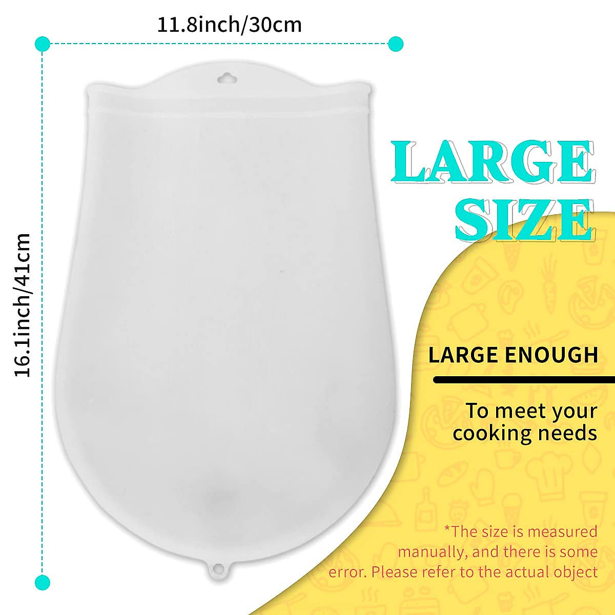 2PCS Extra Large Reusable Sous Vide Bags BPA Free Food Grade Silicone Bags for Sous Vide Cooking , Anova, Instant Pot Immersion Circulators and other Sous Vide Accessories(2 Pack Sous vide bags)