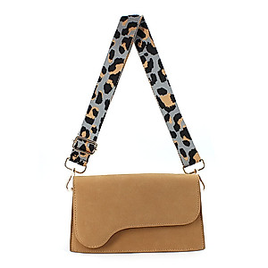 TANOSII Wide Purse Strap Adjustable Handbag Strap Replacement Shoulder Crossbody Strap Gray Leopard