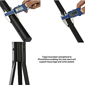 Coat Rack Hat Stand Free Standing Display Hall Tree Metal Hat Hanger Garment Storage Holder with 9 Hooks for Clothes Hats and Scarves in Black,17.72"Wx17.72"Dx70.87"H (Black)