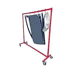 Lauco Adjustable Height Painting Hanger Rack - ﻿Extendable 4FT to 6FT Painting Rack - Paint Hanger Hooks with Swivel Locking Wheels