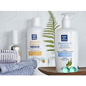 Kiss My Face Moisture Shave Fragrance Free 4-in-1 Pump, 11 Fl Oz (Pack of 2)
