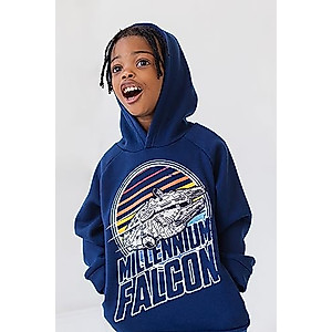 STAR WARS Millenium Falcon Little Boys Fleece Pullover Hoodie Navy 7-8