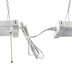 4FT Linkable LED Shop Light for Garages, 42W 4800LM 5000K Daylight White, LED Ceiling Light with Pull Chain (ON/Off), Linear Worklight Fixture with Plug,1 Pack