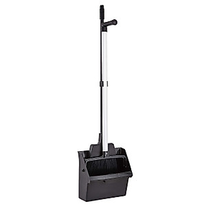 AmazonCommercial Lobby Dustpan With Broom Set, 6-Pack, Black, 11.57 in x 10.59 in x 38.86 in