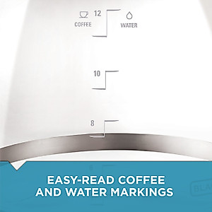 Black+Decker GC3000B TC1200B 12-Cup Replacement Carafe, Silver