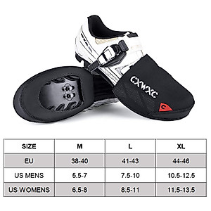CXWXC Cycling Toe Covers for Men Women - Cycling Shoe Covers Winter Waterproof Breathable - Bike Overshoes Cold Weather Thermal Warm Black