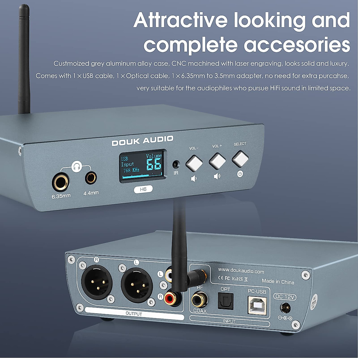 HiFi S/PDIF USB DAC Preamp Bluetooth Receiver D/A Audio Converter Headphone Amp