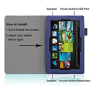 Fintie Folio Case for Kindle Fire HD 7" (2013 Old Model) - Slim Fit Folio Case with Auto Sleep/Wake Feature (Will only fit Amazon Kindle Fire HD 7, Previous Generation - 3rd), Navy