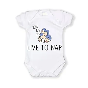 Dittoxpression Live to Nap Unisex Baby Bodysuit (3-6 MO) White