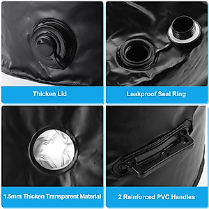 ZHOUMADE Water Bags for Weight, Water Weight Bag up to 100 lbs, Thicken 1200D Durable Polyester Weights for Outside Umbrella Stand, Water Weights for Umbrella Stand, Furniture Leg Weights (2PCS)