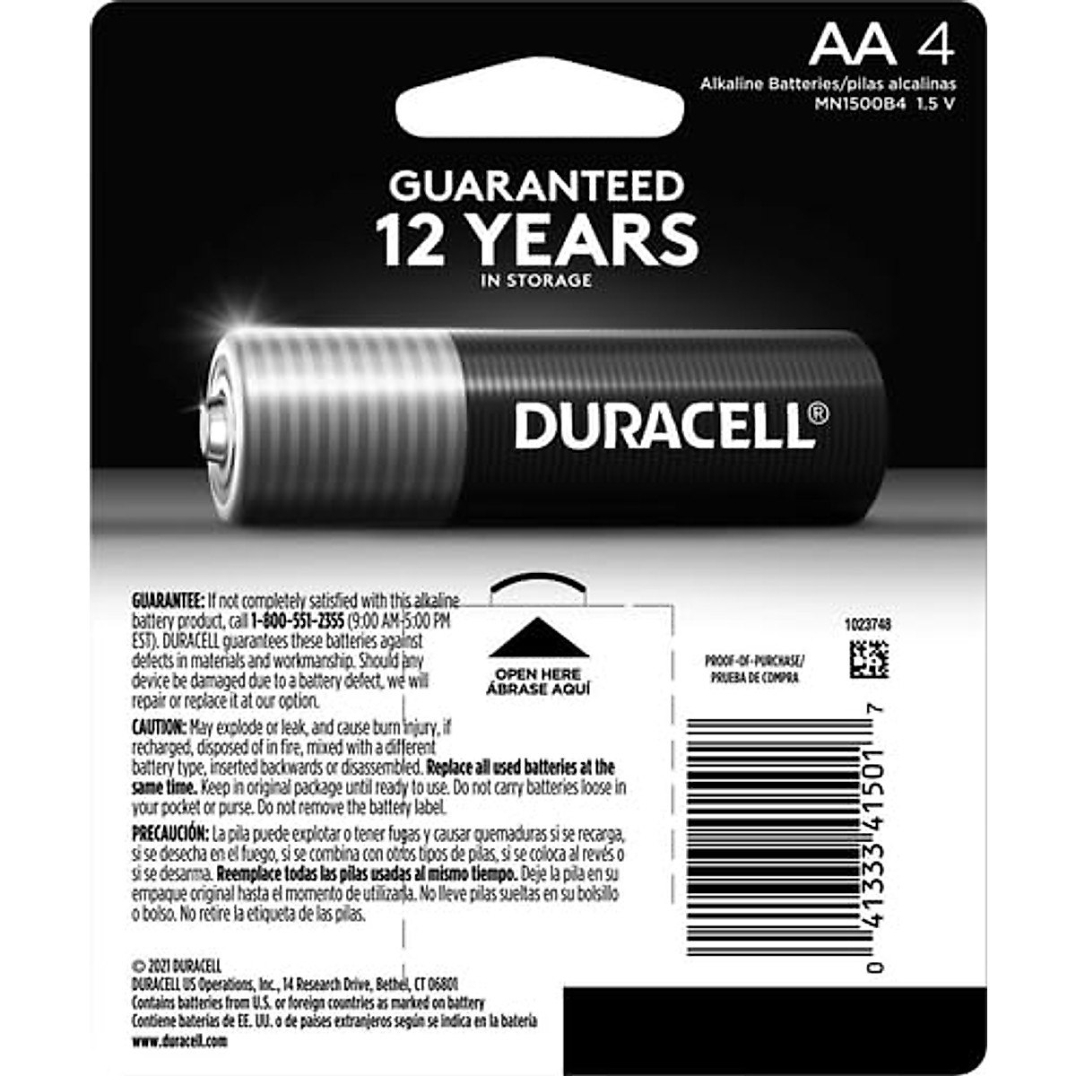 Duracell 41501 - AA Cell Battery (4 pack) (MN1500B4)