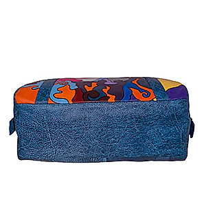 Women's Hand Painted Genuine Leather Handbag - Shoulder Bag - Hobo, by Evi's Bags. Unique, Large, Handmade Purse - Satchel - Tote. Wearable Art - Puzzle Piece Bag, Multicolor