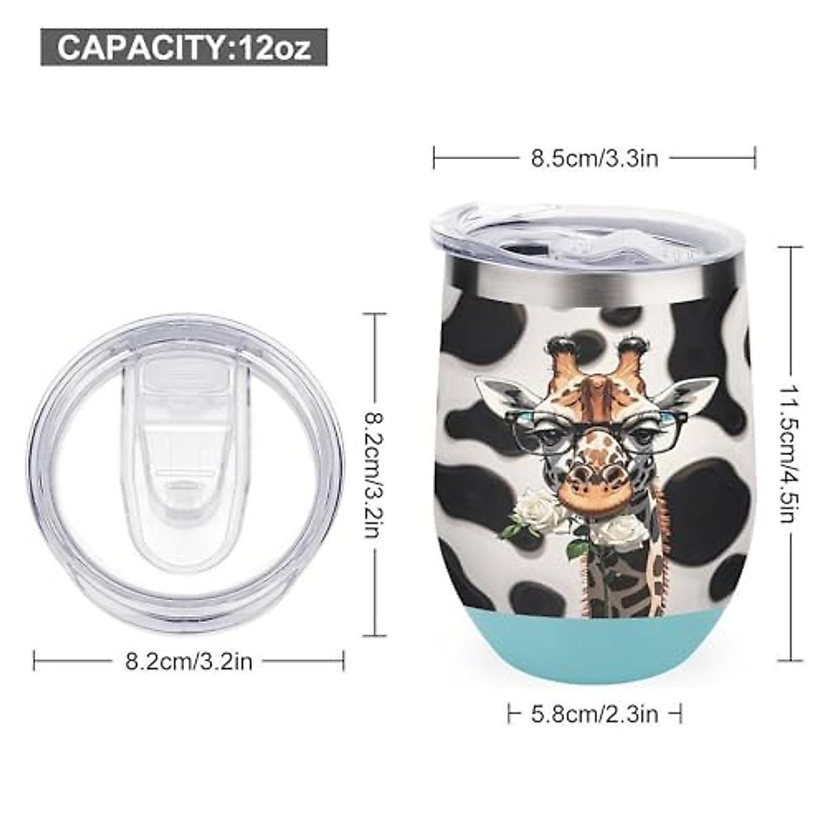 OPTKSNCU 304 Stainless Steel Insulated Cup with Lid, Giraffe Bites The Rose Print Durable, And Easy to Clean – Ideal for Home, Office, And Gift Giving