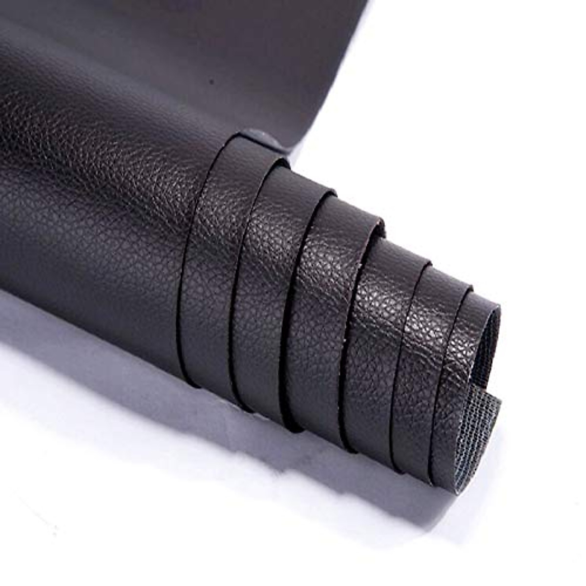 Self Adhesive Leather PU Fabric Repairing Patches for Sofa, for Car Seats, for Clothing (Width 19.6" x Length 53.9") (Black) Folded Packed