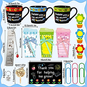 Newtay 24 Pcs Christmas Teacher Appreciation Gifts for Women Daycare Gifts for Christmas Thanks for Helping Me Grow Pot Teacher Notepad Sets Teacher Metal Bookmarks Thank You Gifts from Students