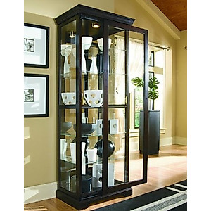 Pulaski Two Way Sliding Door Curio, 30 by 20 by 80-Inch, Chocolate Cherry II Finish, Dark Brown