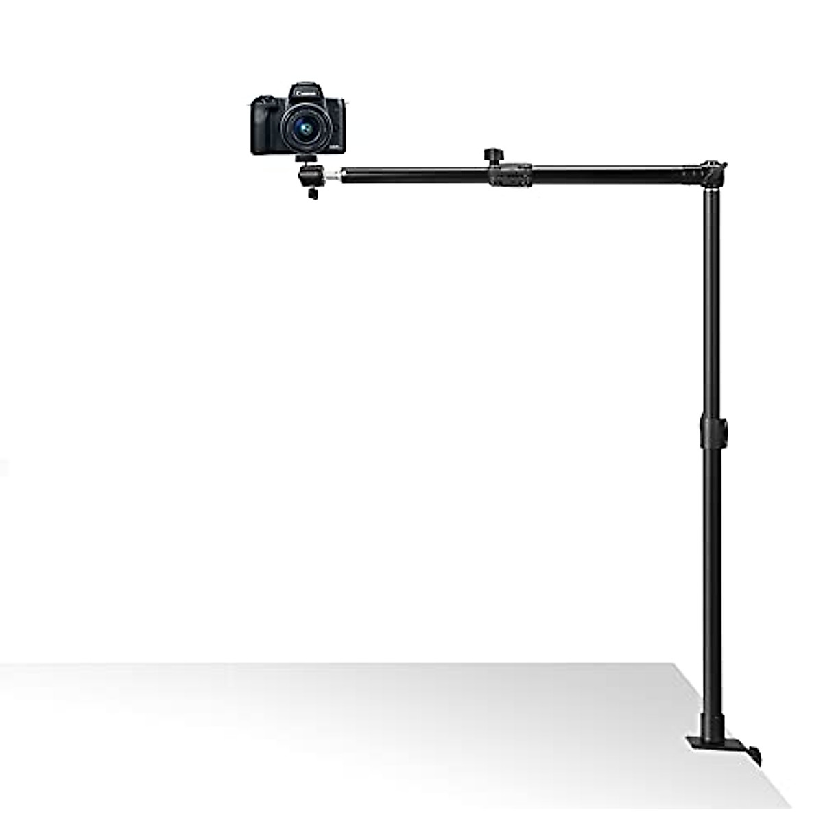 Overhead Phone Stand, Multi-Purpose Desktop Video Mount Holder Compatible with iPhone Samsung Smartphone Cameras Webcams Light Panels, for Nail Art, Baking, Crafting, Ceramics, Makeup, Online Course