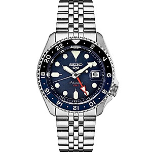 SEIKO SSK003 Watch for Men 5 Sports Collection - Stainless Steel Case and Bracelet, Blue Dial