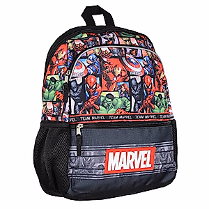 Avengers Spider-Man Iron Man Captain America Hulk 16" Book Bag School Travel Backpack With Water Bottle Pockets and Adjustable Back Straps