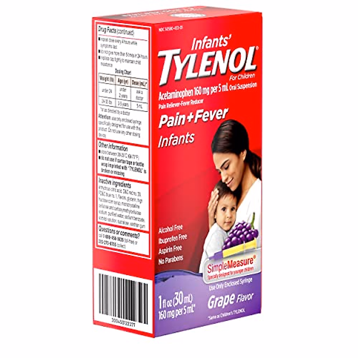 Tylenol Infants Acetaminophen Liquid Medicine, Grape, 1 fl. oz